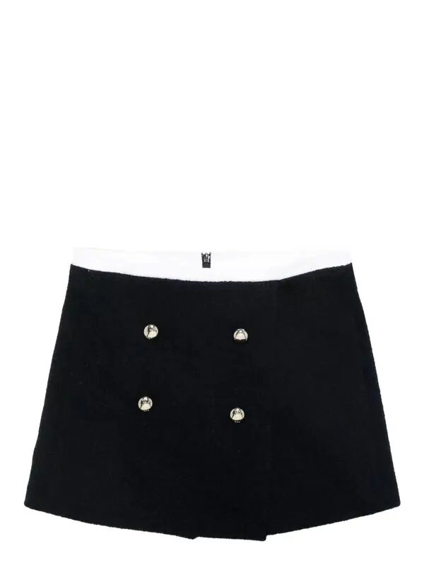 Maje Button-detailed Double-breasted Shorts - Blue