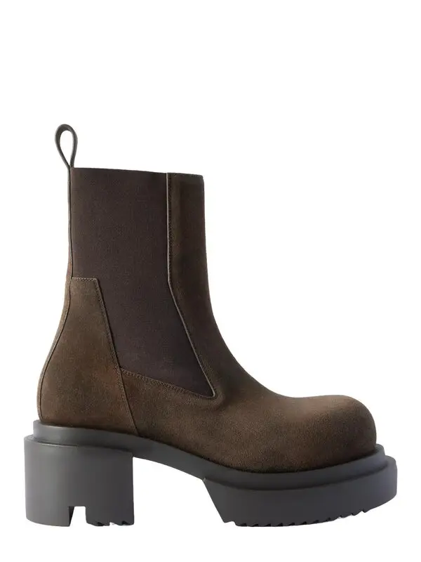 Rick Owens Beatle Bogun Exaggerated-sole Chelsea Boots - Brown