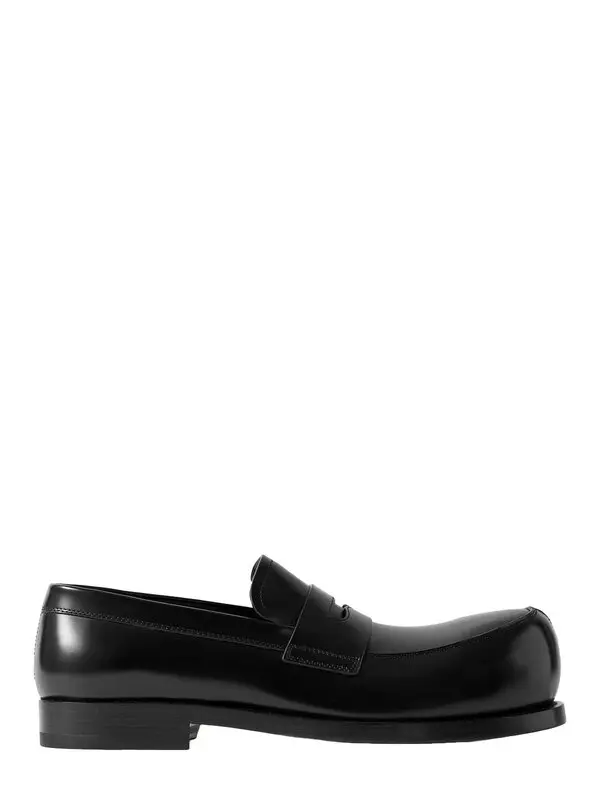 Marni Glossed-leather Penny Loafers - Black