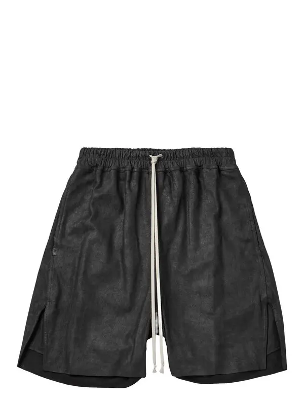 Rick Owens Straight-leg Leather Shorts - Black