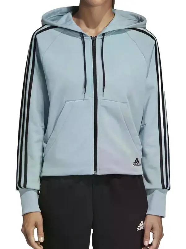 Adidas Stadium 3-stripes Zip-up Hoodie - Blue