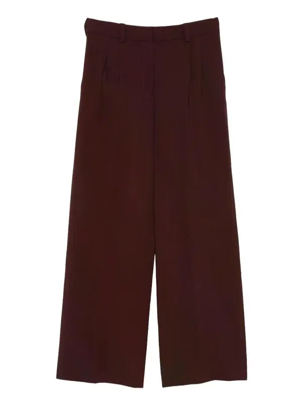 Maje Pleated Straight Trousers - Red