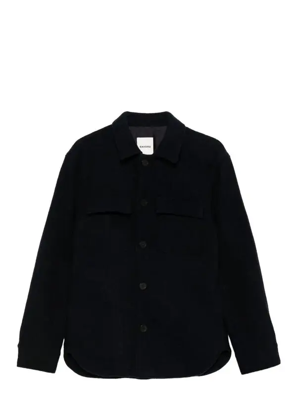 Sandro Wool Flap-pocket Overshirt - Blue