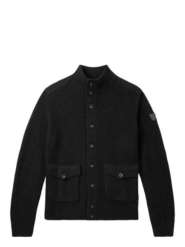 Ralph Lauren Ribbed Wool Cardigan - Black
