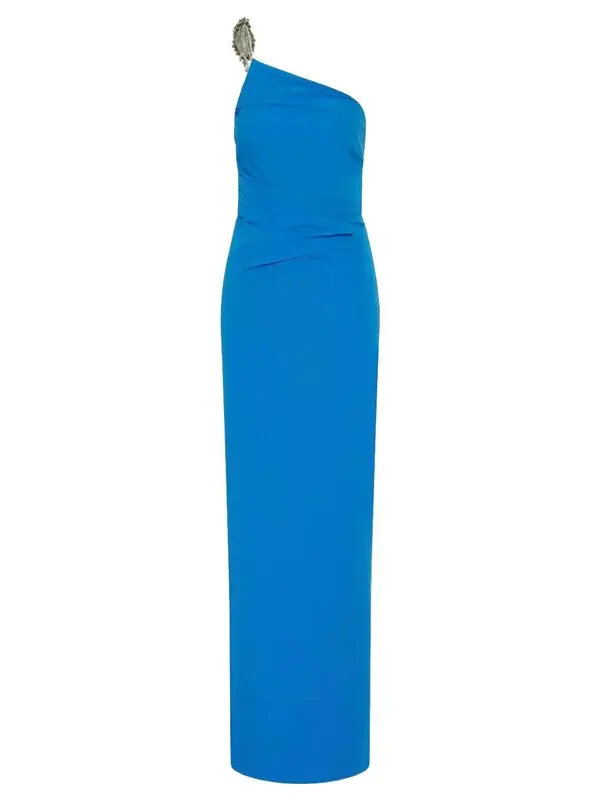 Rachel Gilbert Antoinne Embellished One-shoulder Maxi Dress - Blue