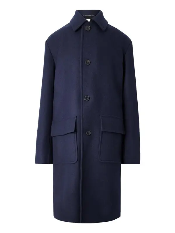 Dries Van Noten Wool-blend Twill Overcoat - Blue