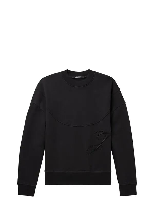 Jacquemus Logo-embroidered Cotton-jersey Sweatshirt - Blue