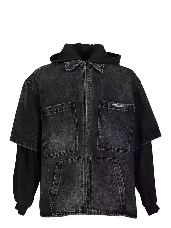 We11Done Double-layer Denim Jacket - Black
