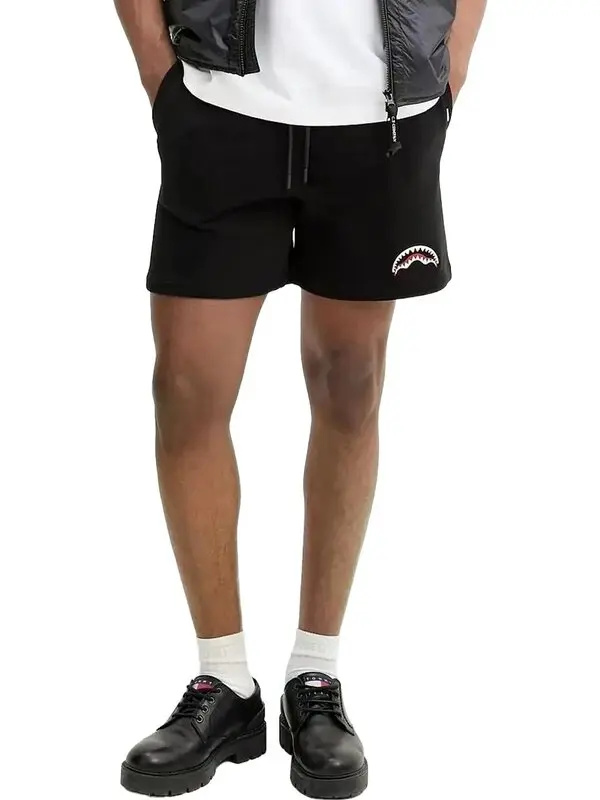 SPRAYGROUND Shark-logo Drawstring Shorts - Black