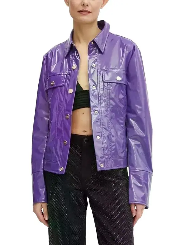 SILVIAN HEACH High-shine Button-fastening Jacket - Purple