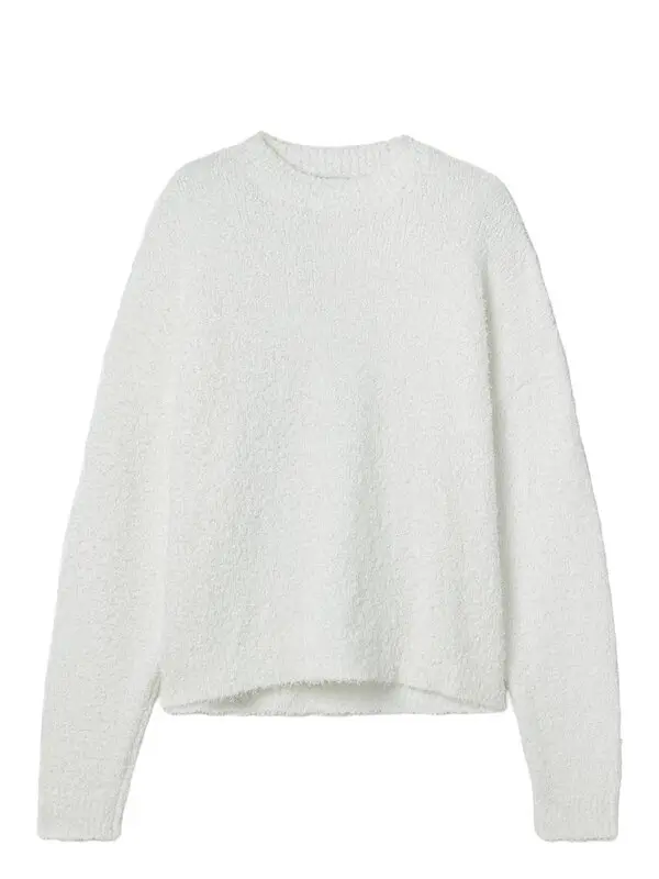 Tibi Serviette Cotton-blend Bouclé Sweater - White