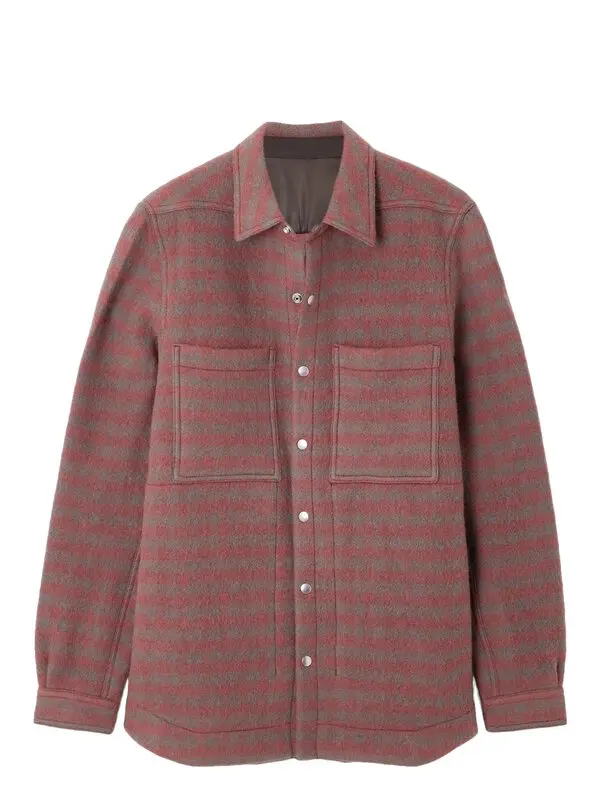 Rick Owens Checked Wool-felt Shirt Jacket - Pink