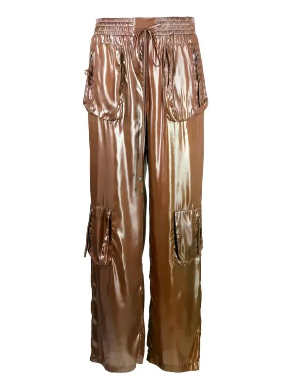 Blumarine Patch-pockets Straight-leg Trousers - Brown