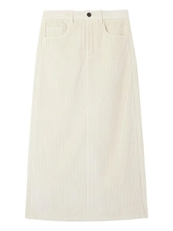 Proenza Schouler Calder Cotton-corduroy Midi Skirt - Ecru