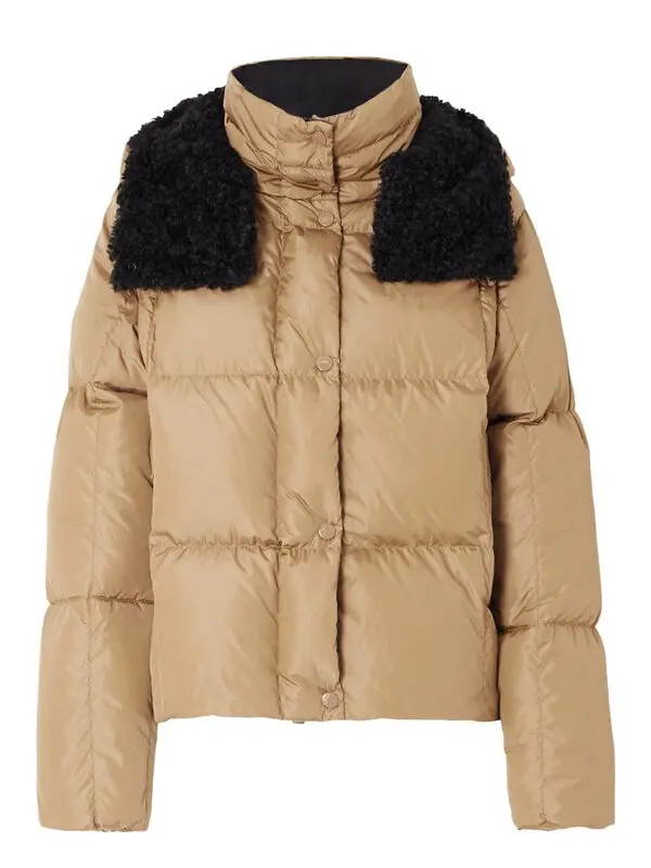 Moncler Castelnou Appliquéd Hooded Down Jacket - Brown