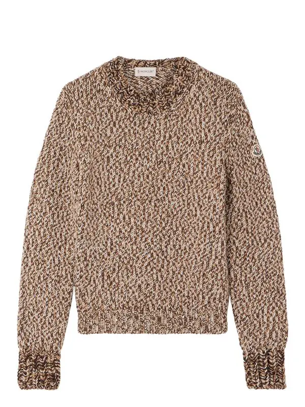 Moncler Archivio Dna Appliquéd Wool Sweater - Brown