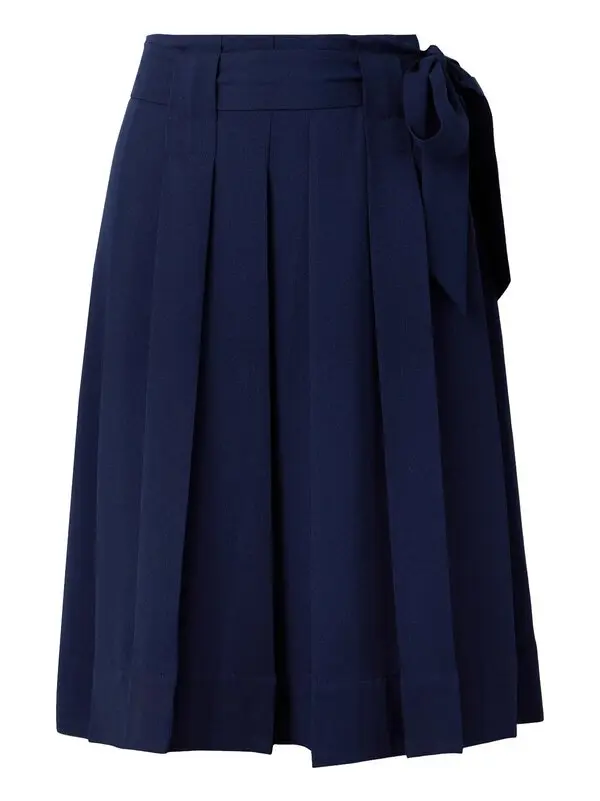 Proenza Schouler White Label Jess Belted Pleated Crepe Skirt - Blue