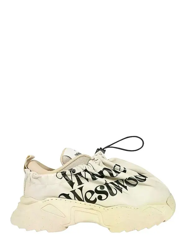 VIVIENNE WESTWOOD Logo-print Drawstring Sneakers - Neutrals