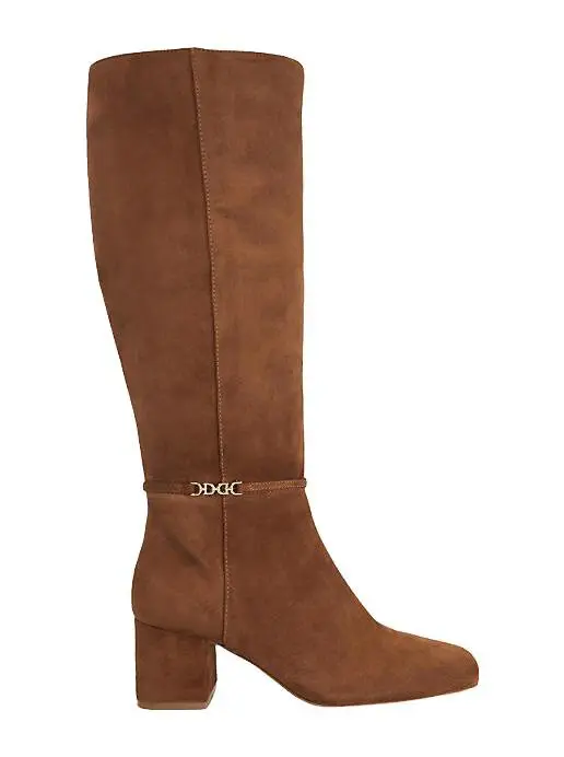 DUNE Sanna Suede Knee-high Boots - Tan Suede