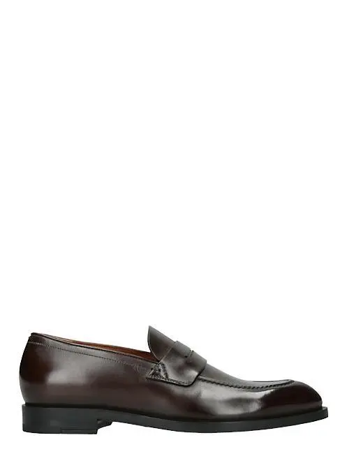 Ermenegildo Zegna Leather Penny Loafers - Dark Brown