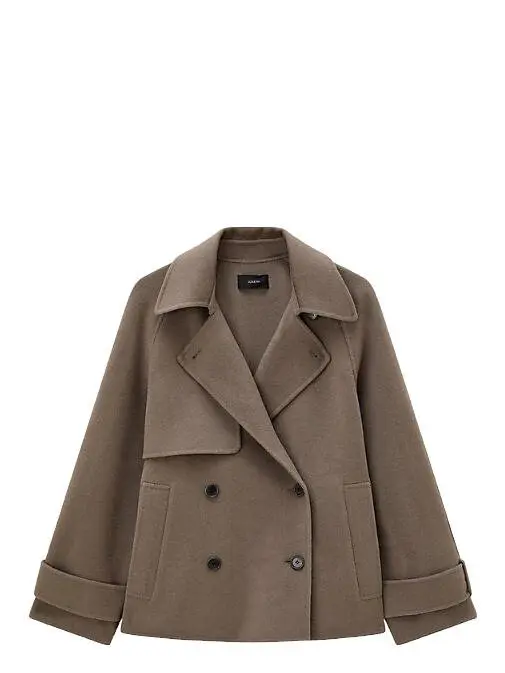 JOSEPH Marne Double-face Wool And Cashmere-blend Coat - Mushroom