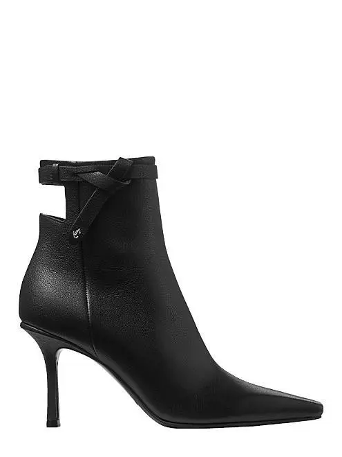 JIMMY CHOO Camie Ab 85 Leather Ankle Boots - Black