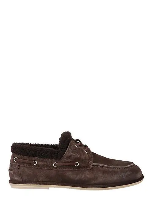 Officine Creative Love 103 Suede Boat Shoes - Dark Brown