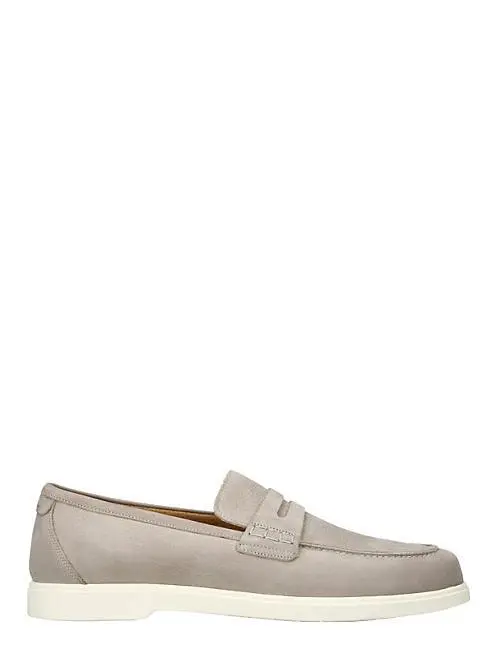 LOAKE Como Suede Penny Loafers - Grey