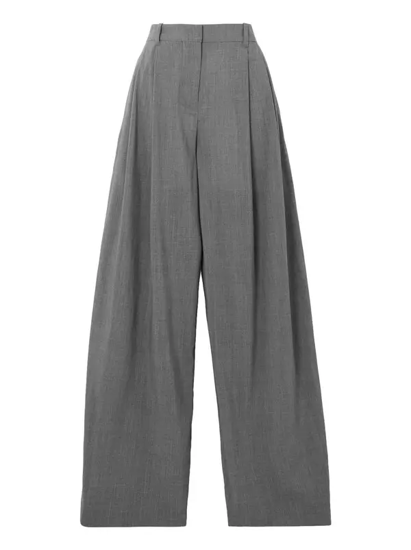Jacquemus D'homme Pleated Stretch-wool Tapered Pants - Gray