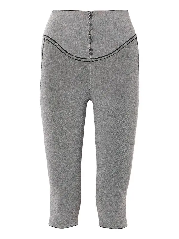 Jacquemus Cropped Stretch-jersey Leggings - Gray