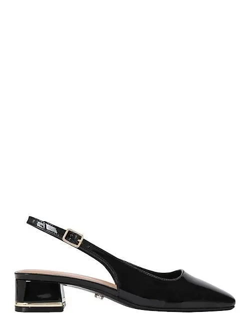 Carvela Bello Faux Patent-leather Slingback Courts - Black/comb