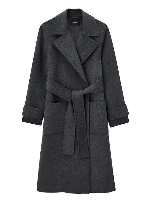 JOSEPH Arline Double-face Wool And Cashmere-blend Coat - Smoke