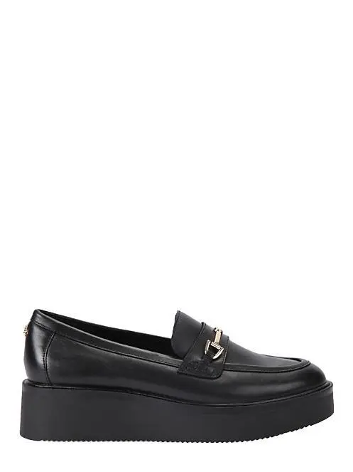 Carvela Vista Leather Platform Loafers - Black