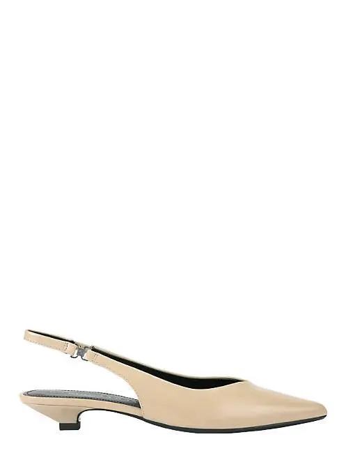 Kurt Geiger Agatha Faux-leather Slingback Courts - Bone