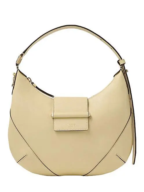 JIMMY CHOO Bar Hobo Small Leather Shoulder Bag - Buttermilk/gold