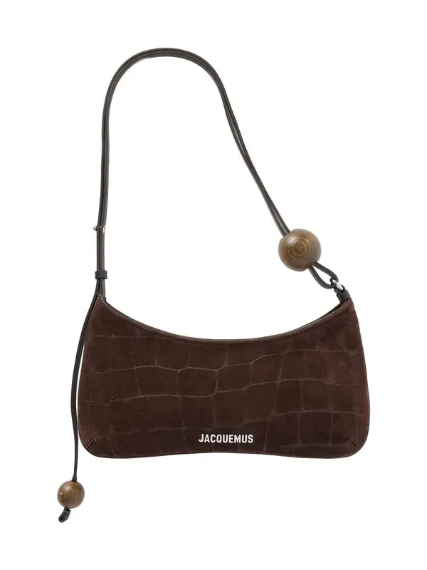 Jacquemus Le Bisou Perle Embellished Shoulder Bag - Brown