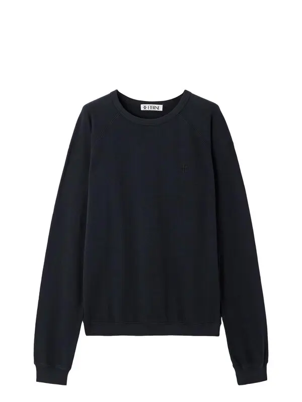 Eterne Oversized Embroidered Cotton-jersey Sweatshirt - Black