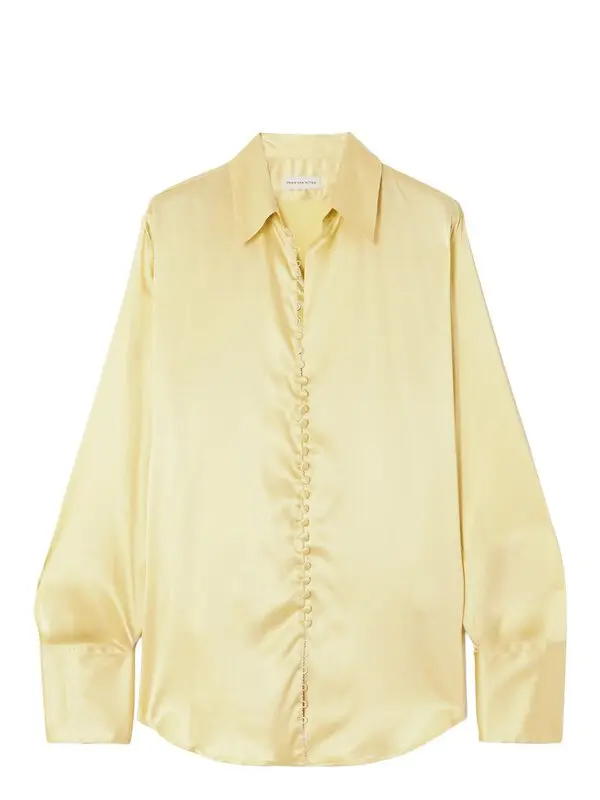 Dries Van Noten Stretch-silk Satin Shirt - Yellow
