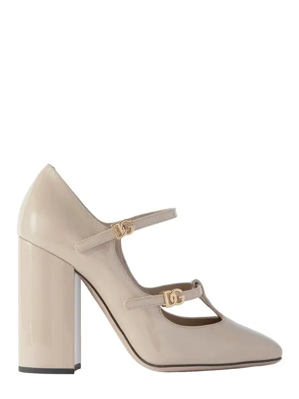 Dolce & Gabbana Patent-leather Mary Jane Pumps - Off-white