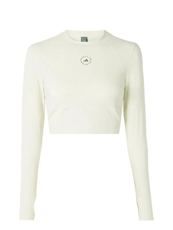 Adidas By Stella McCartney Truepurpose Cropped Printed Top - Neutrals