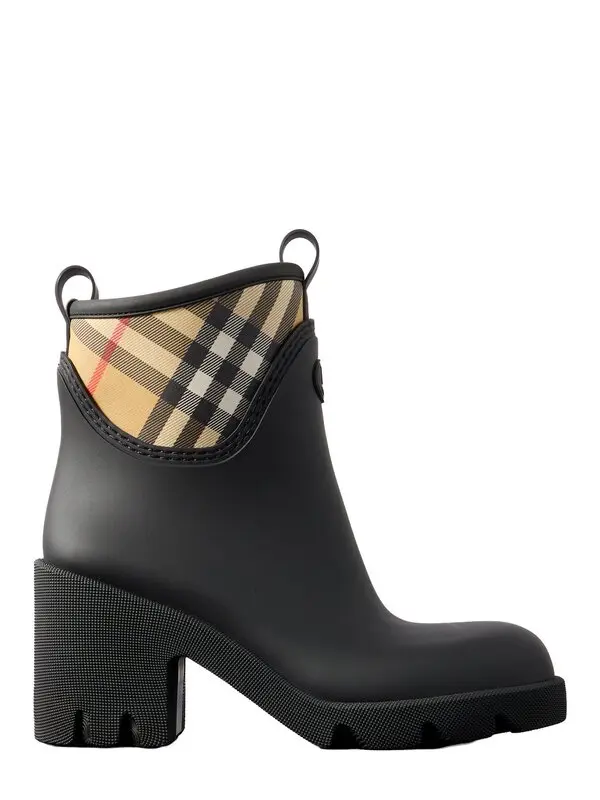 Burberry Marsh Stamp Checked Ankle Boots - Black