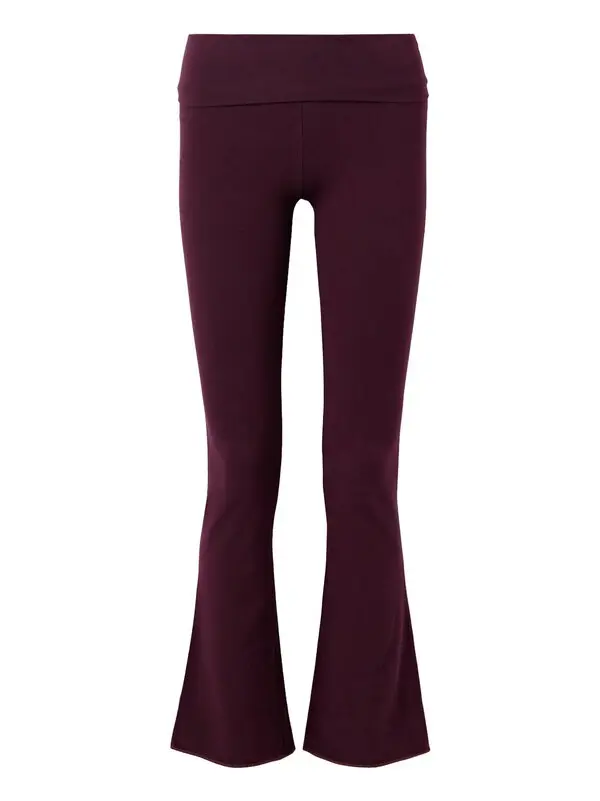 SKIMS Stretch-cotton Jersey Foldover Pants - Purple