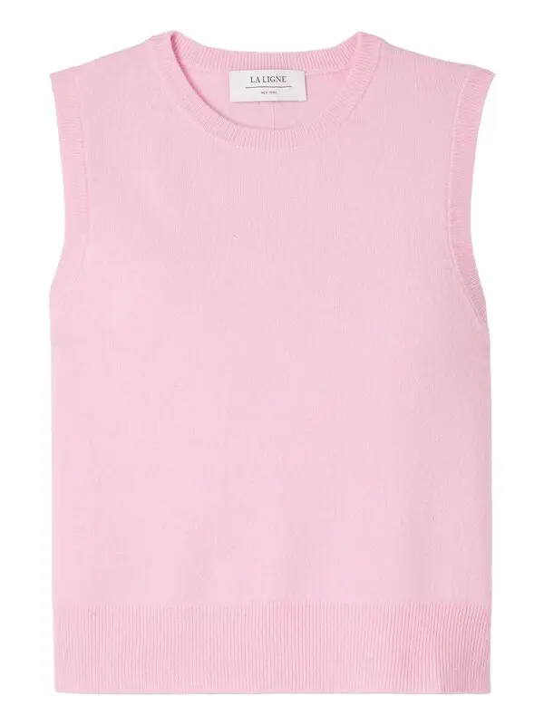 LA LIGNE Liam Cashmere Tank - Pink