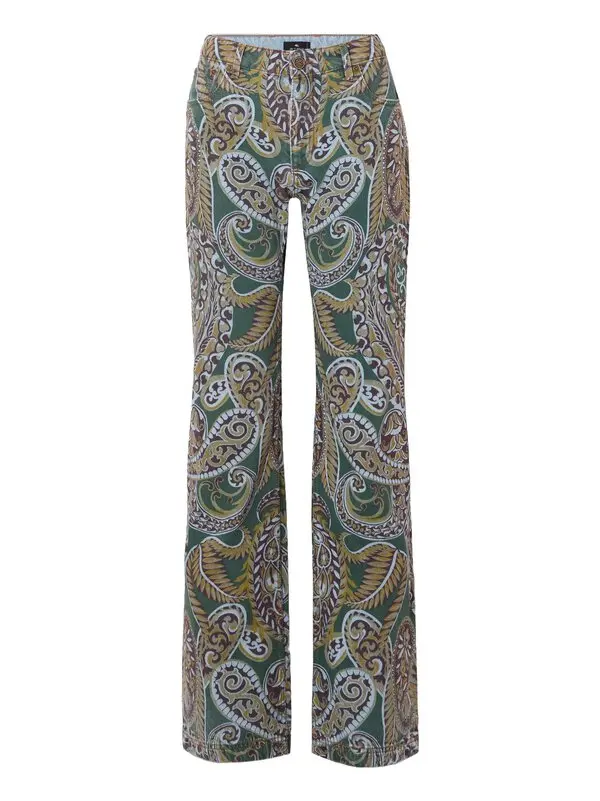Etro Paisley-print Flared Jeans - Blue
