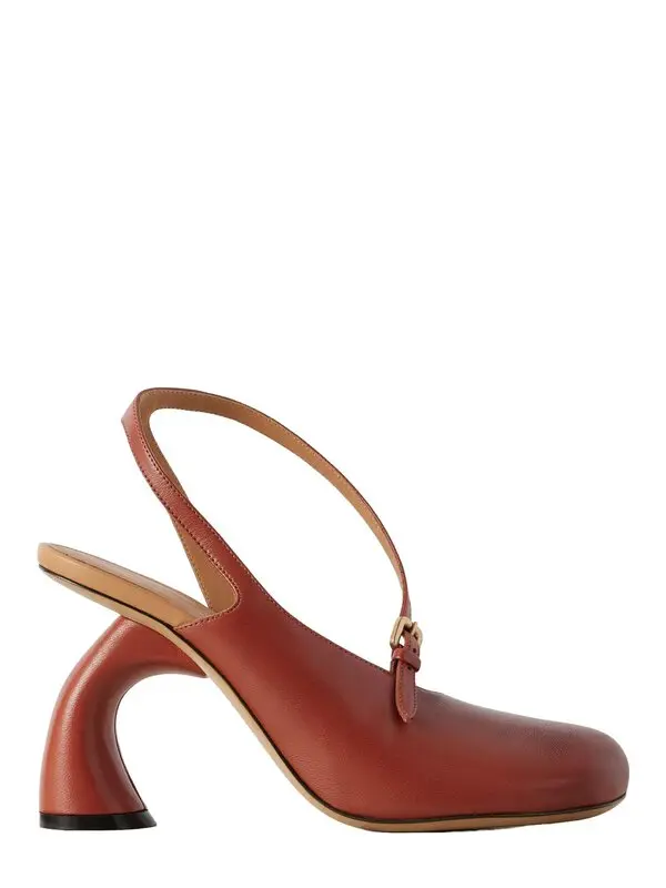 Dries Van Noten Leather Slingback Pumps - Red
