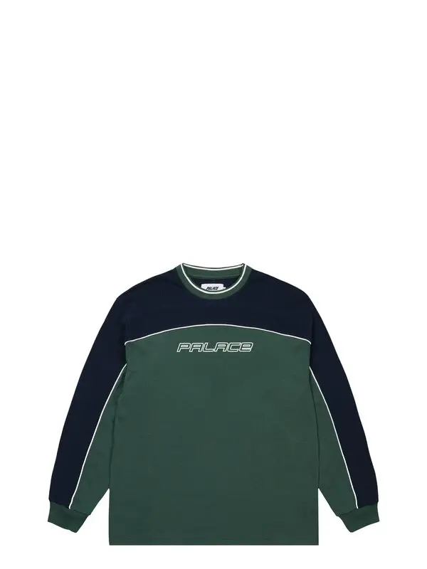 PALACE Mesh Panel Long-sleeve Top - Green