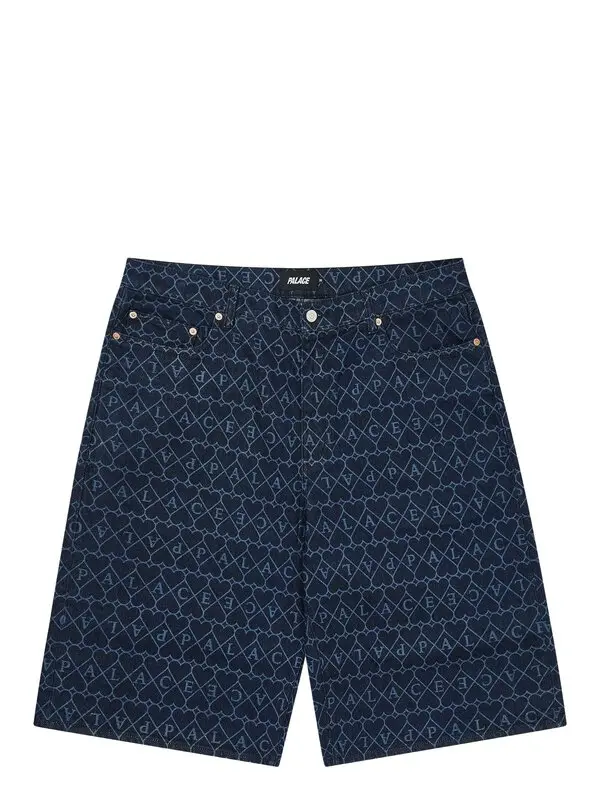 PALACE Heart Denim Shorts - Blue