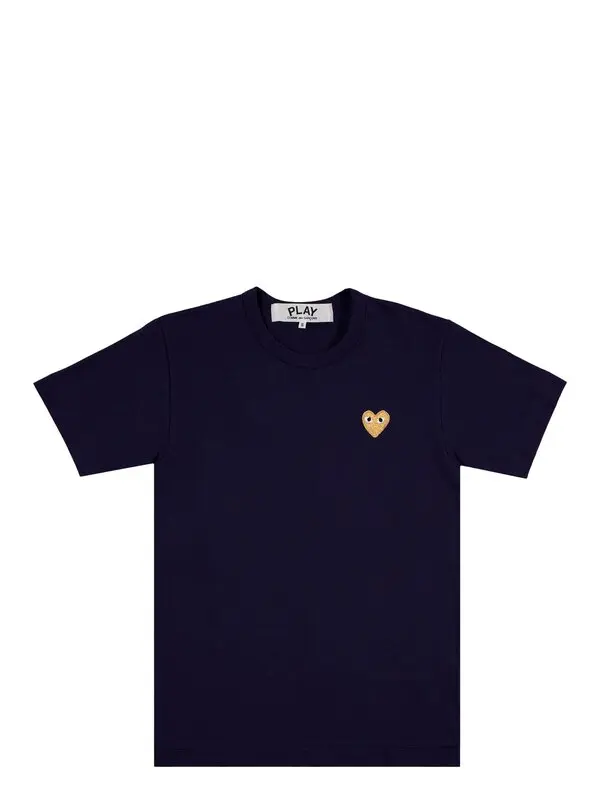 Play Comme Des Garcon T-shirt With Gold Heart - Blue