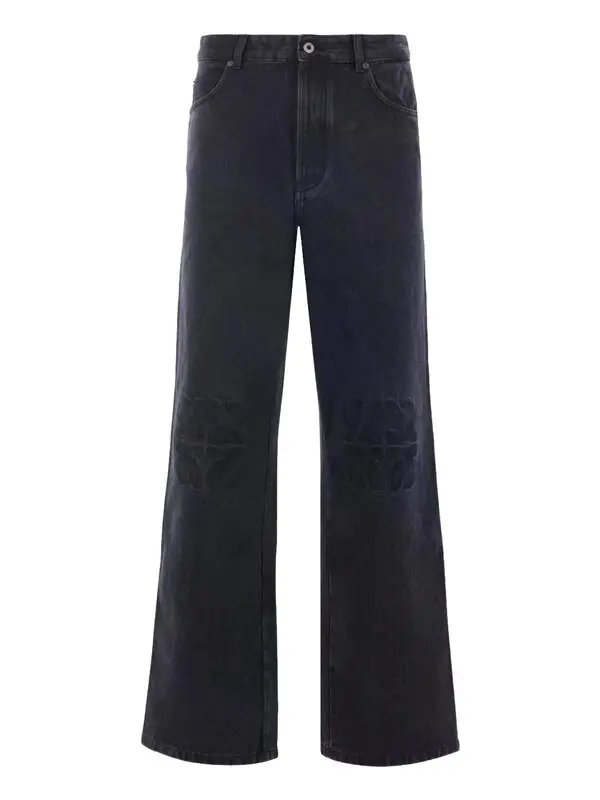 Loewe Anagram Embroidered Jeans - Black