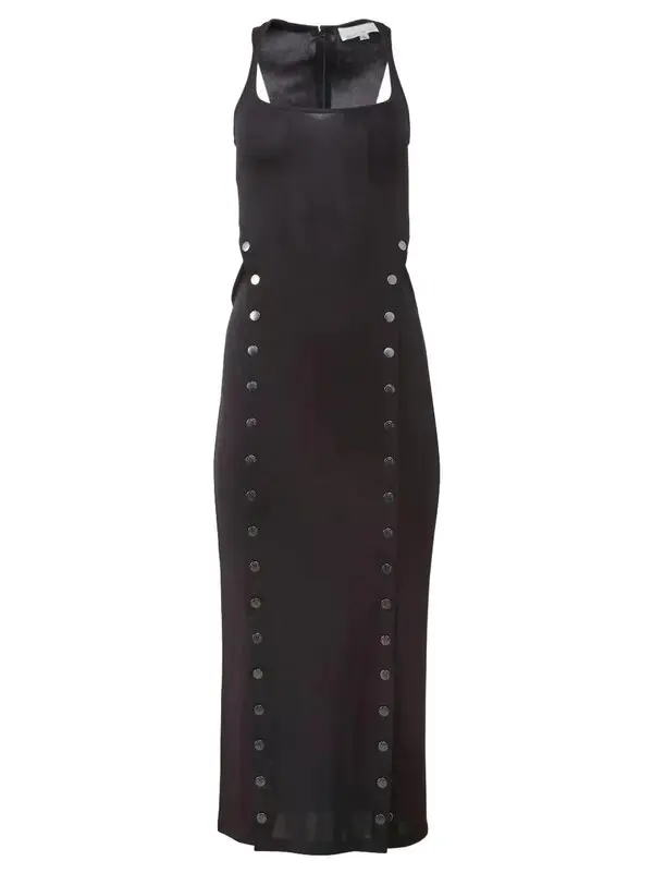 FLEUR DU MAL Button-embellished Midi Dress - Black